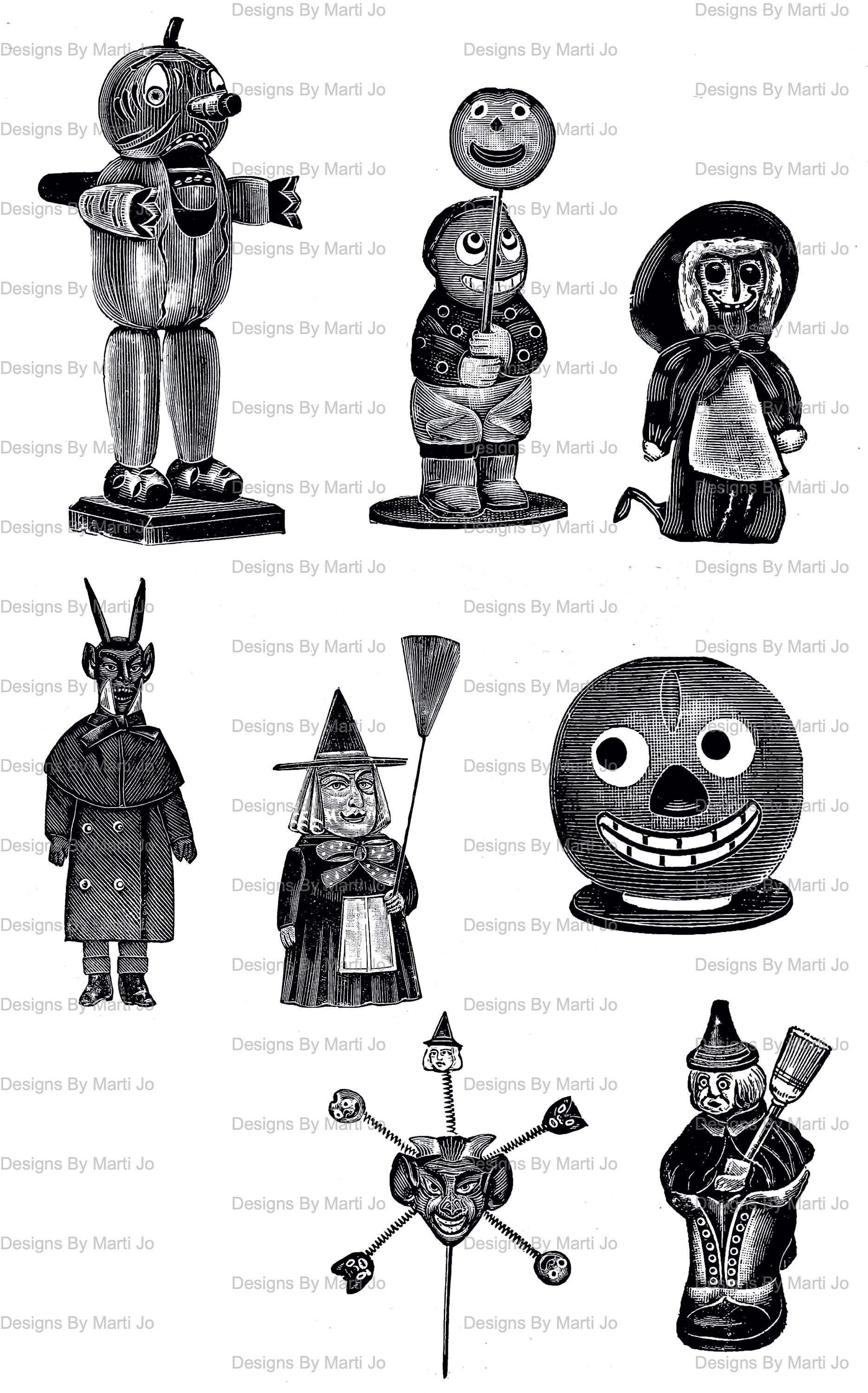 Printable Vintage Halloween Clipart 1 Vintage Halloween - Etsy