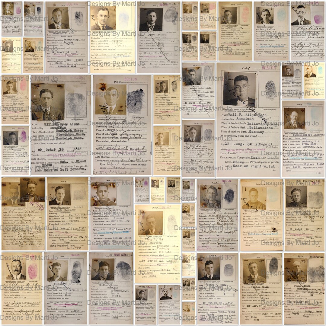 Vintage U.S. Seamen Identity Records | 50 Printable Government ...