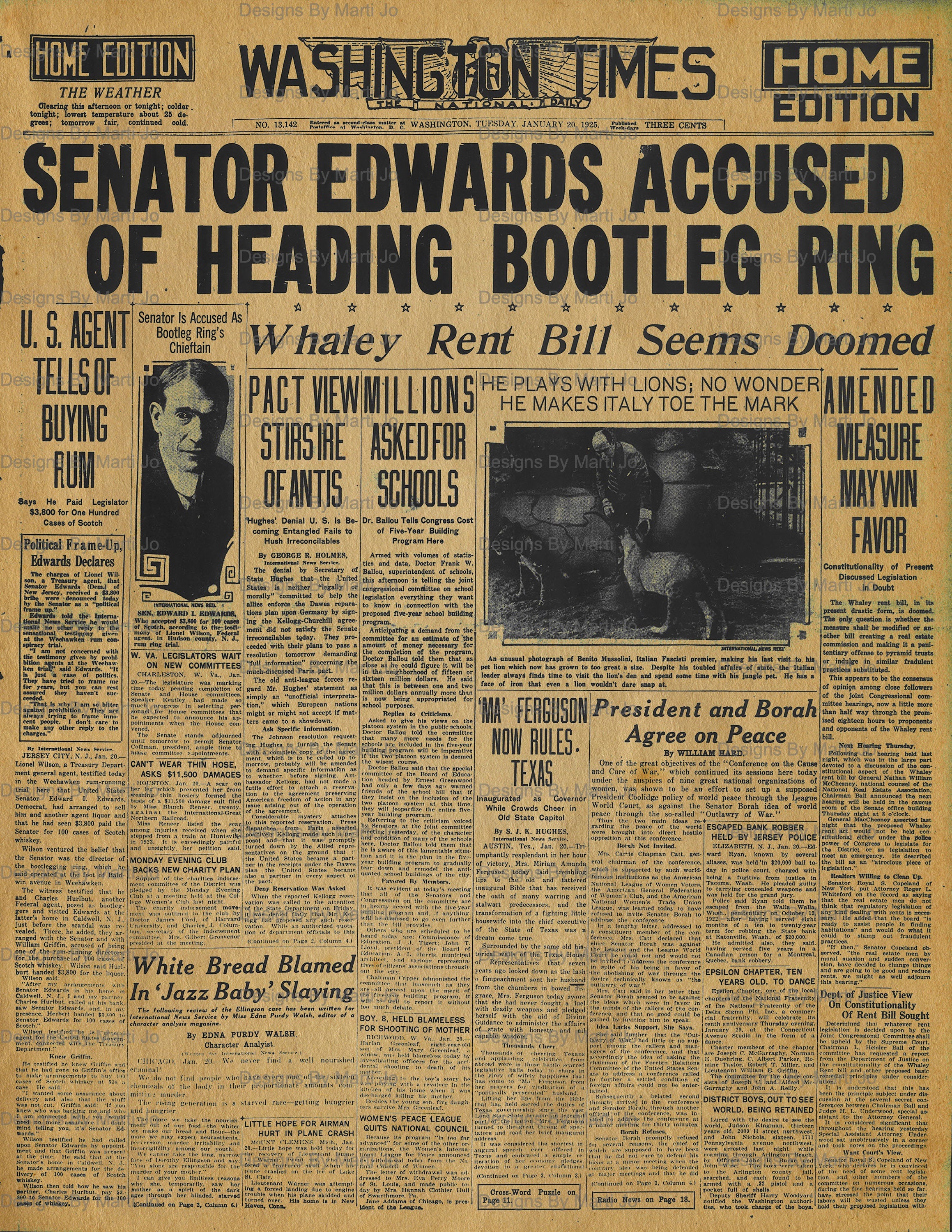 Vintage Newspaper Prohibition Front Page True Crime Journal Pages | 10 ...