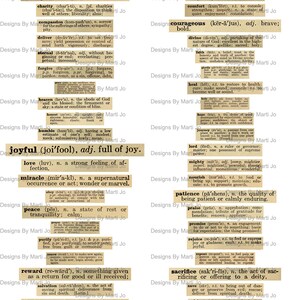 Vintage Dictionary Bible Words Definitions | 50 Printable Religious ...