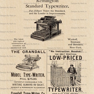Vintage Typewriter Ads Overlays | 10 Vintage Advertisements Transparent ...