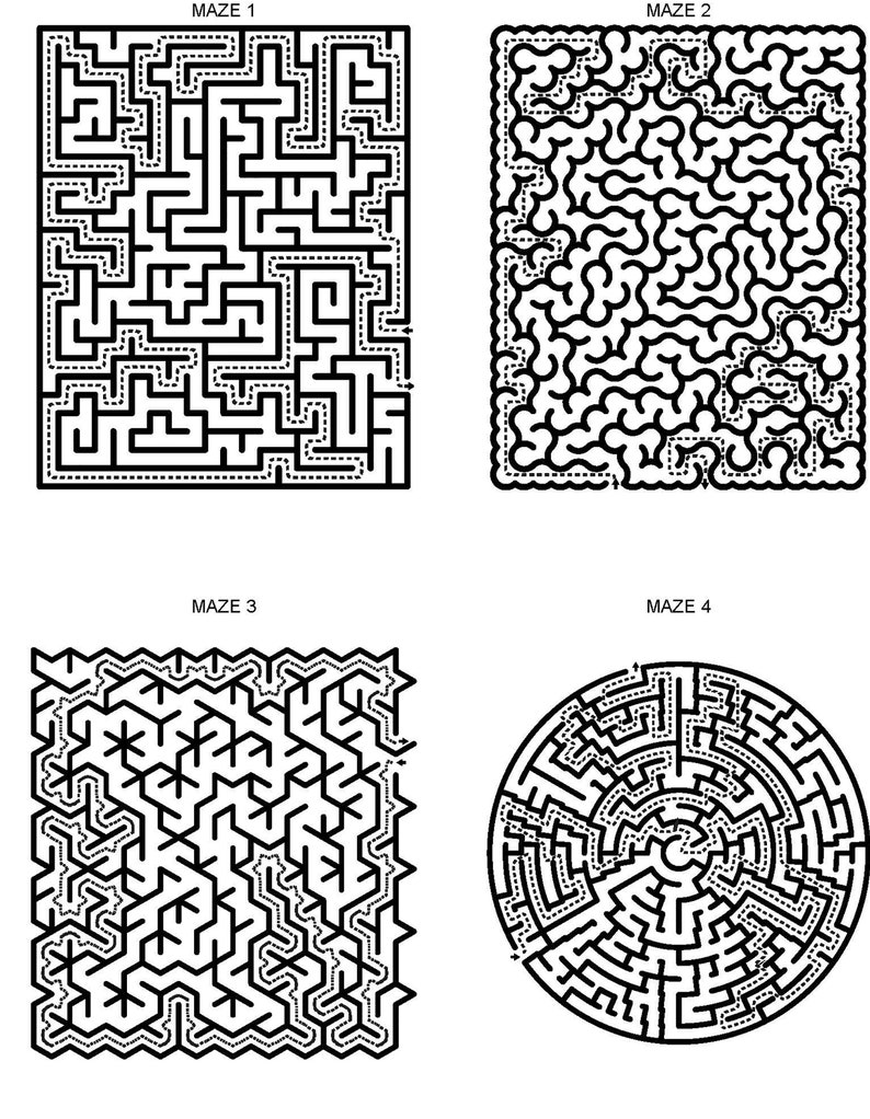 Printable Maze Puzzles for Kids: Downloadable Activity Book With ...