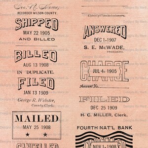 Vintage Rubber Stamp Overlays Set 2 | 8 Pages of Unique Business Stamps ...