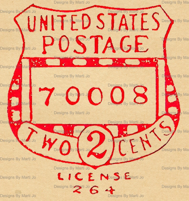 Vintage Postage Meter Stamps | 50 Printable Postal Meter Pngs | BONUS ...