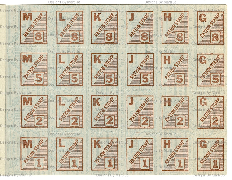 Vintage World War 2 Ration Book Clipart 50 Printable - Etsy