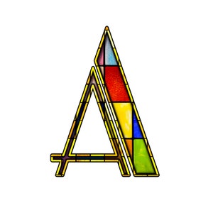 Art Deco Stained Glass Letters | Ornate Stained Glass Alphabet Letters ...