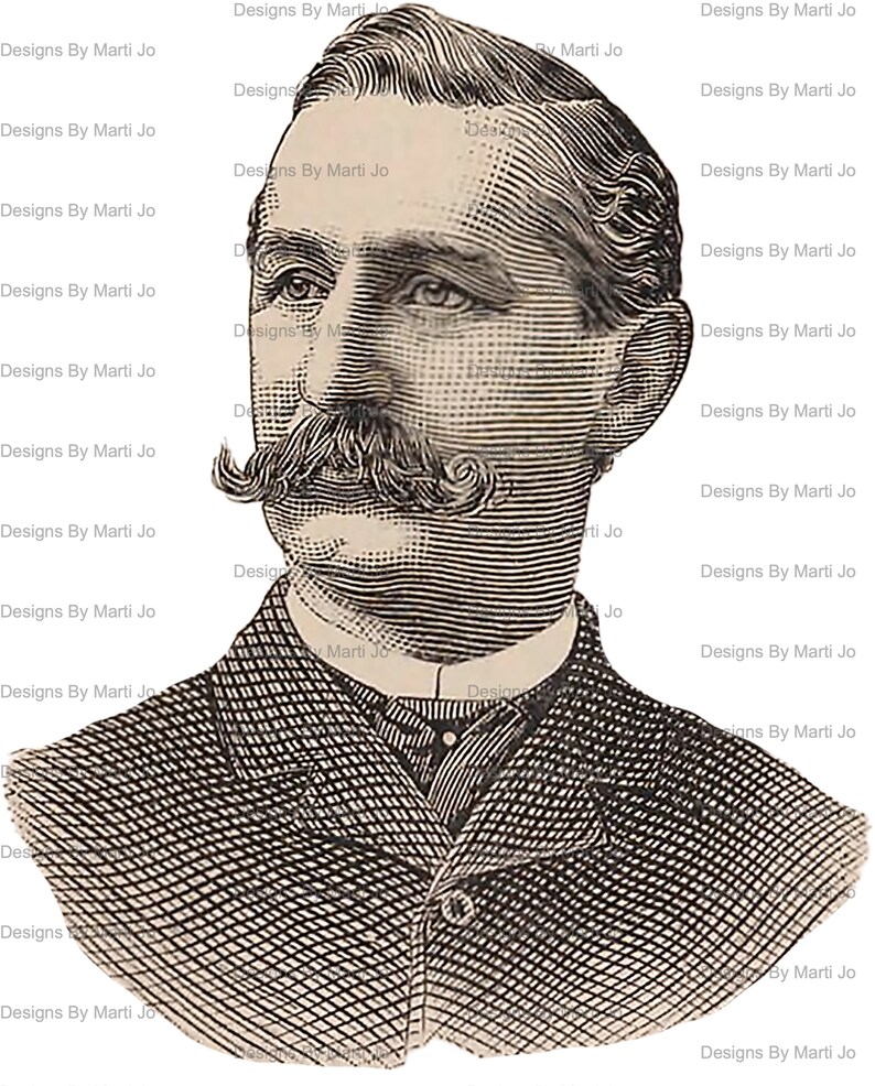 Vintage Men's Portraits | 25 Individual Engravings | 2 Different PNG ...