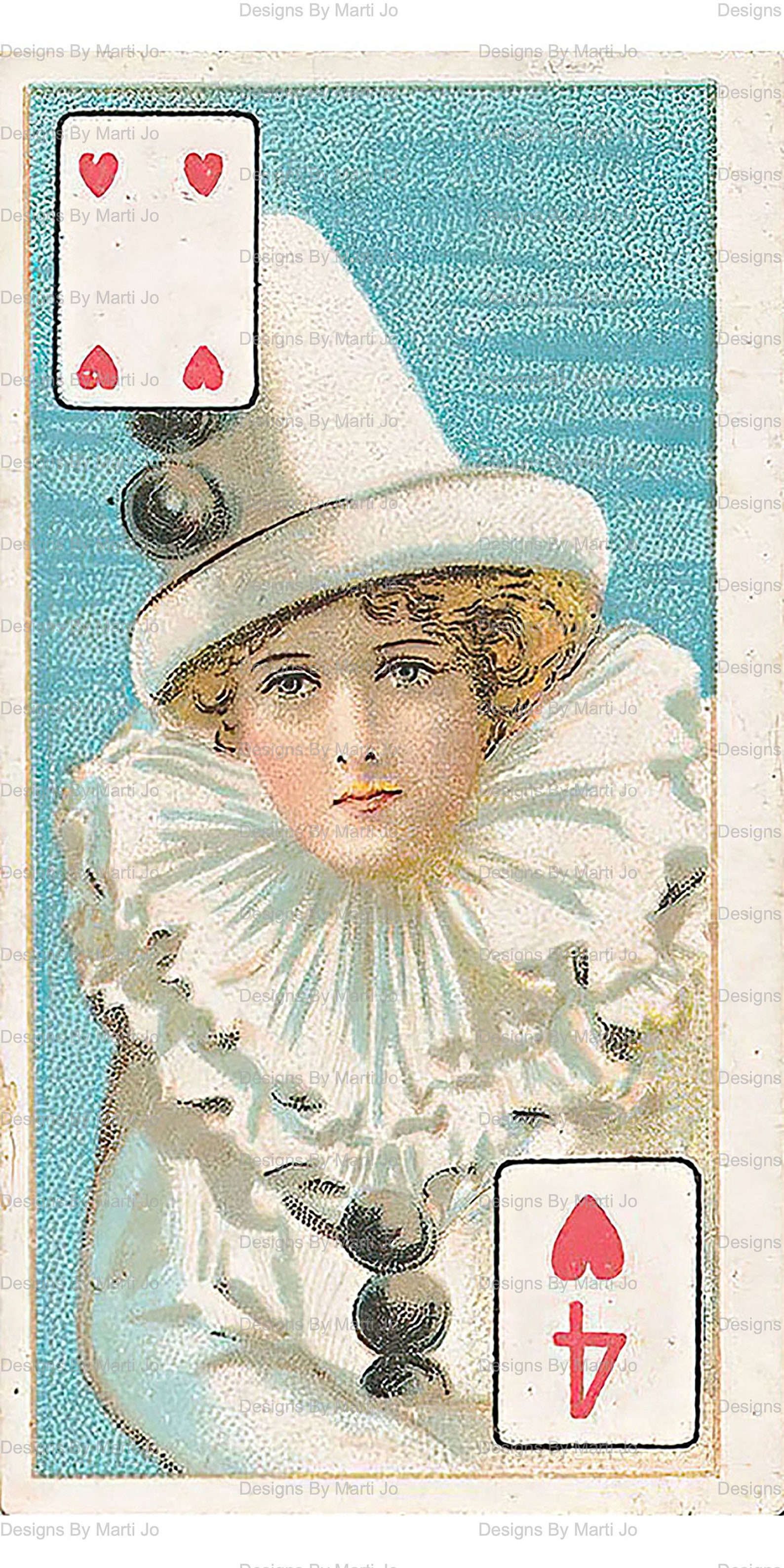 Vintage Women Playing Cards Clipart | Printable Vintage Card Deck ...