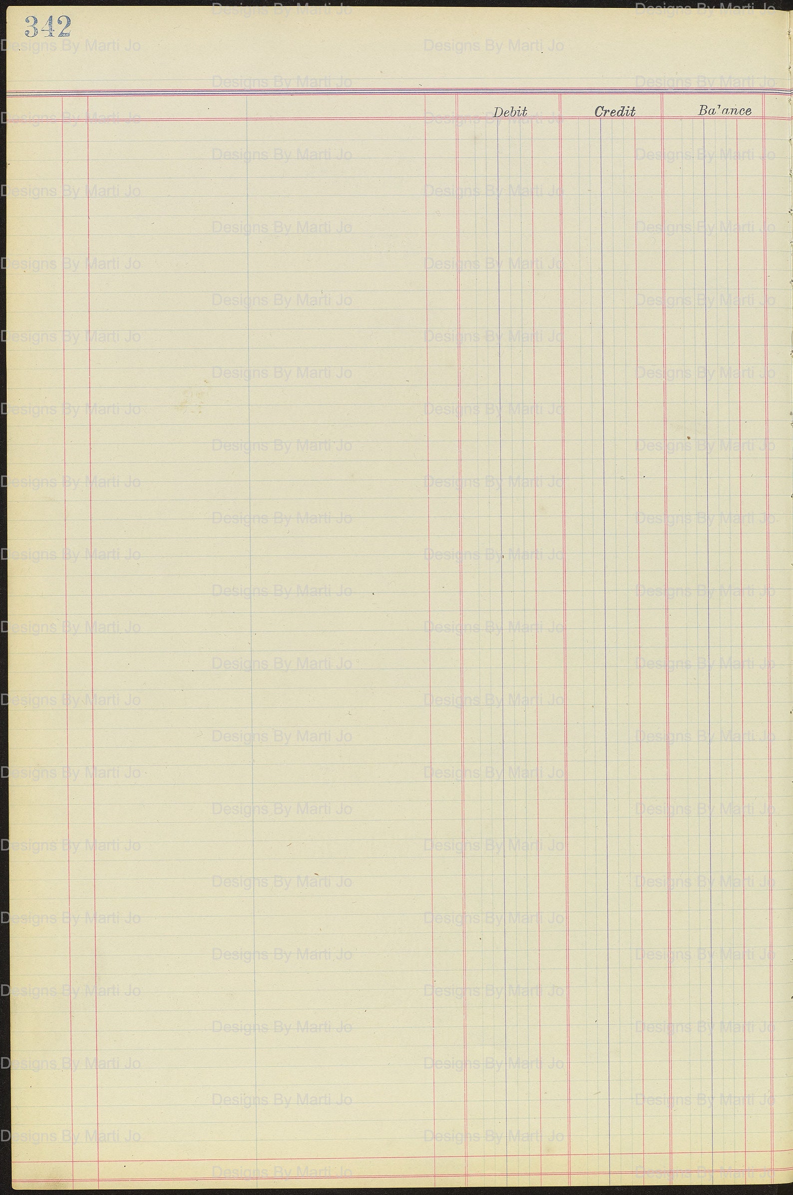 20 Blank Vintage Printable Ledger Paper Digital JPG Pages | Vintage ...