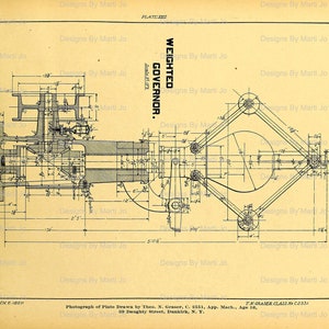 Vintage Mechanical Drawings Paper Set | 51 Vintage Printable ...
