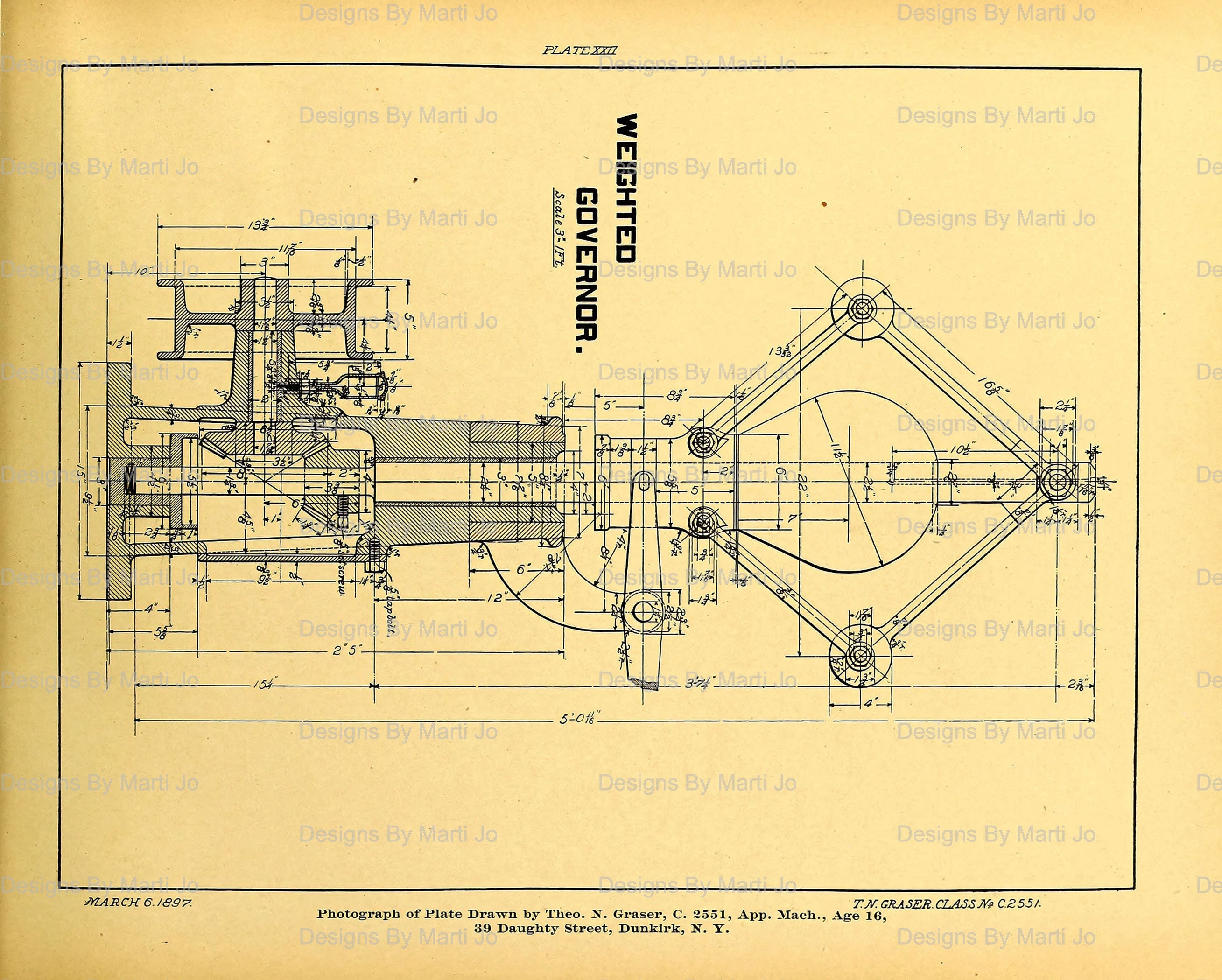 Vintage Mechanical Drawings Paper Set 51 Vintage Printable | Etsy