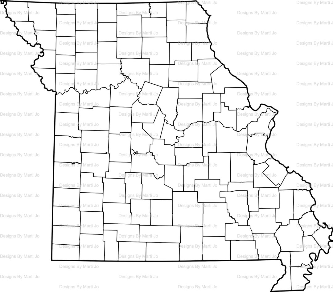 Printable Missouri Map | Printable MO County Map | Digital Download PDF ...