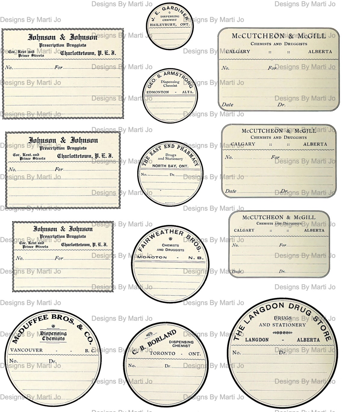 Vintage Pharmacy Prescription Labels Printable Blank Vintage - Etsy