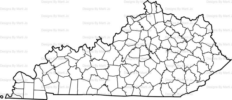 Printable Kentucky Map | Printable KY County Map | Digital Download PDF ...