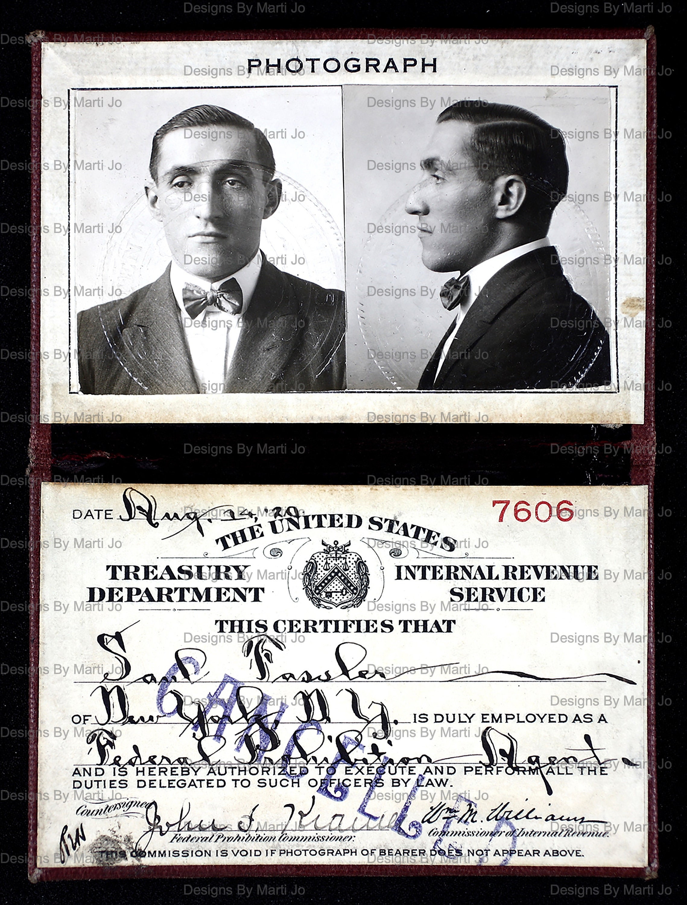 Vintage Federal Agent Identity Cards | 50 Printable Government Photo ID ...