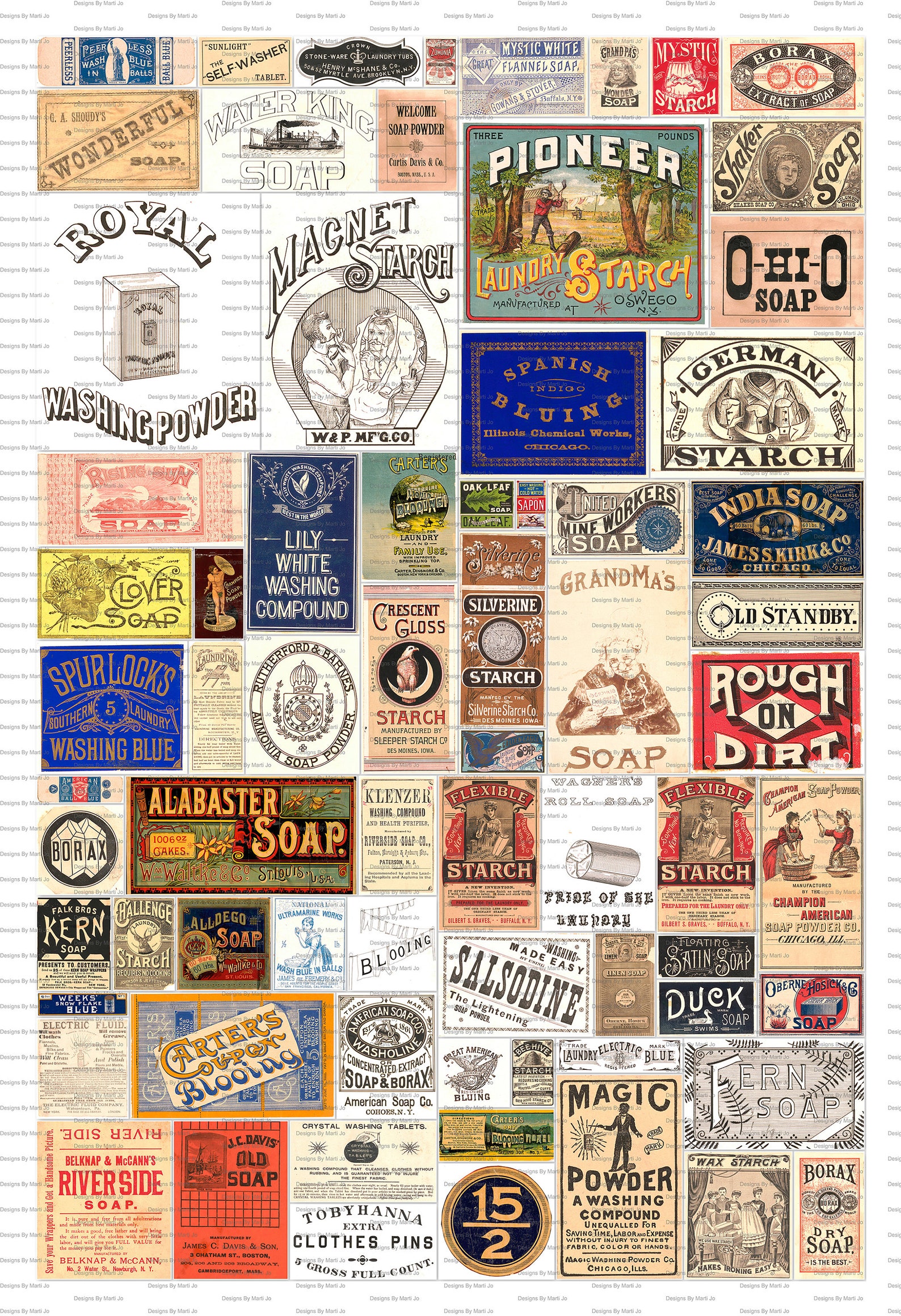 Vintage Laundry Room Detergent Labels Picture Printable Soap - Etsy