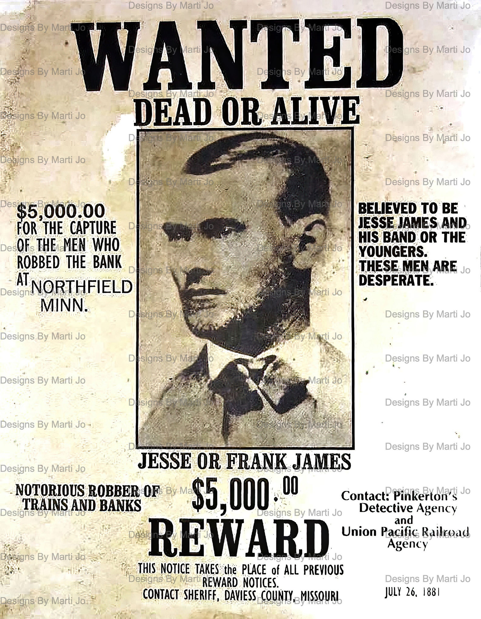 Vintage Wanted / Reward Posters 28 Printable JPG Files | Etsy