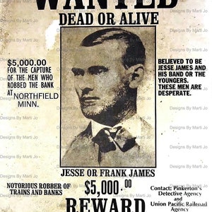 Vintage Wanted / Reward Posters | 28 Printable JPG Files | People ...