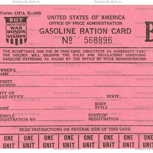 Vintage World War 2 Ration Book Clipart | 50 Printable Ration Stamps ...