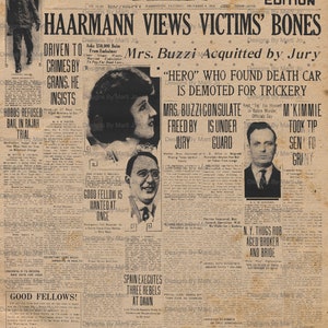 Vintage Newspaper Murder Front Page Overlay Junk Journal Kit | 15 ...