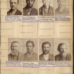 Vintage Mugshot Crime Scrapbook Pages | 50 Criminal Record Jpgs With ...