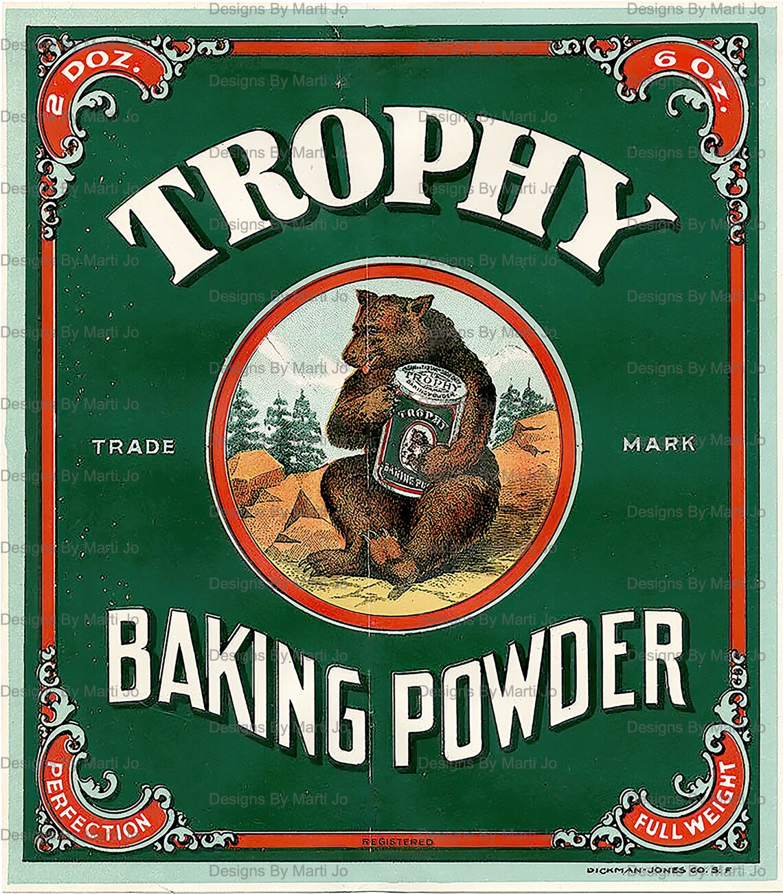 Vintage Baking Powder and Yeast Labels Set 2 | 35 Digital Retro Food ...