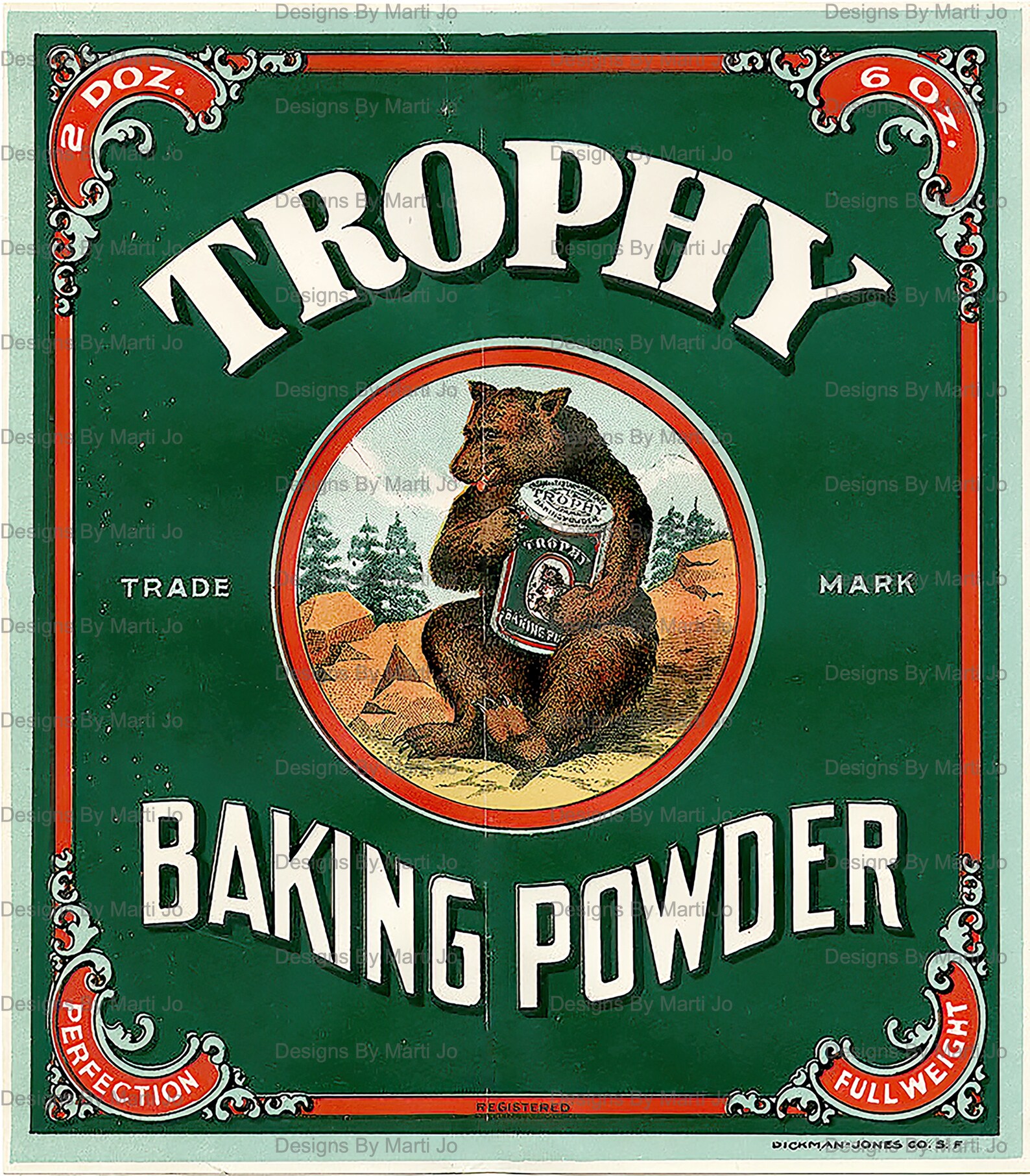 Vintage Baking Powder and Yeast Labels Set 2 | 35 Digital Retro Food ...
