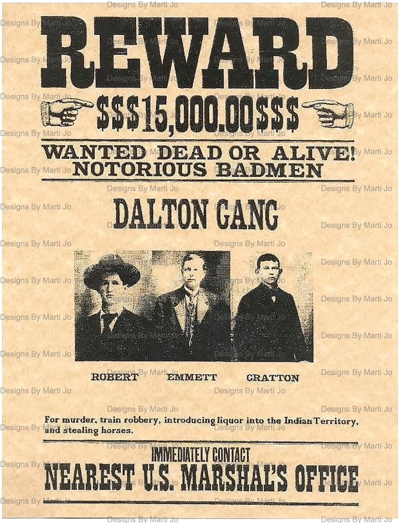 Vintage Wanted / Reward Posters 28 Printable JPG Files | Etsy