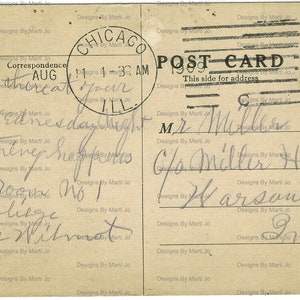 Vintage Filled Out Postcards Set | 50 Printable Antique Handwritten ...