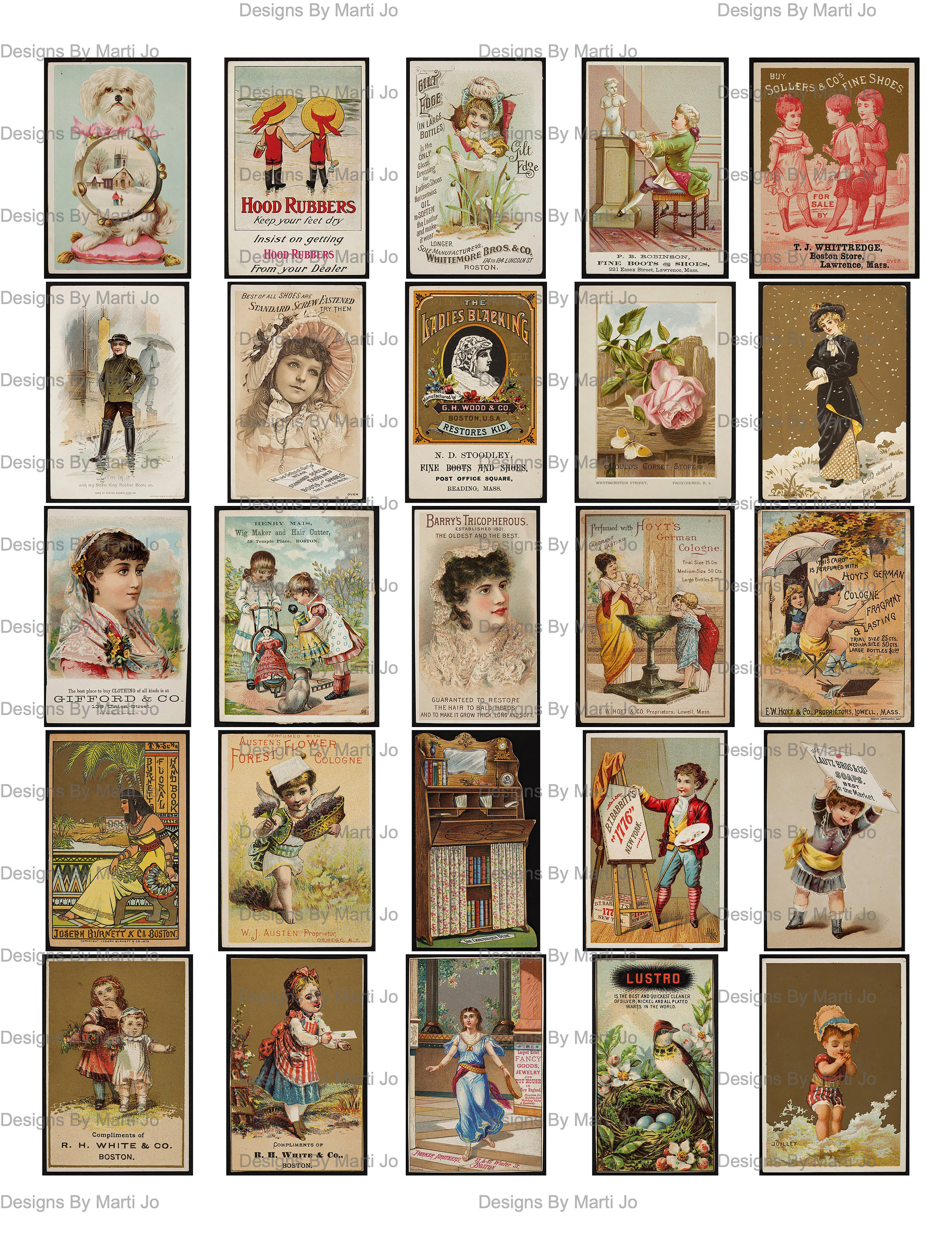 100 Vintage Trade Cards Printable Antique Trade Cards on 4 - Etsy