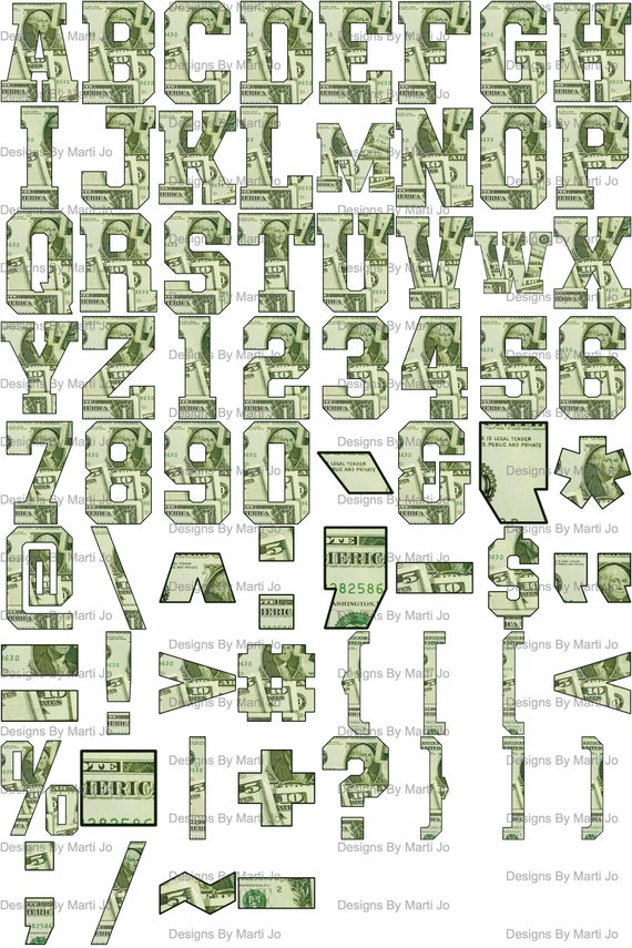 Varsity Money Letters Digital Clipart Printable Varsity | Etsy