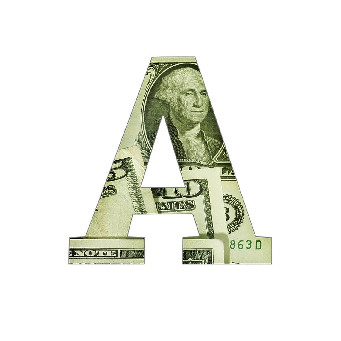Money Letters Digital Clipart Printable Dollar Alphabet - Etsy