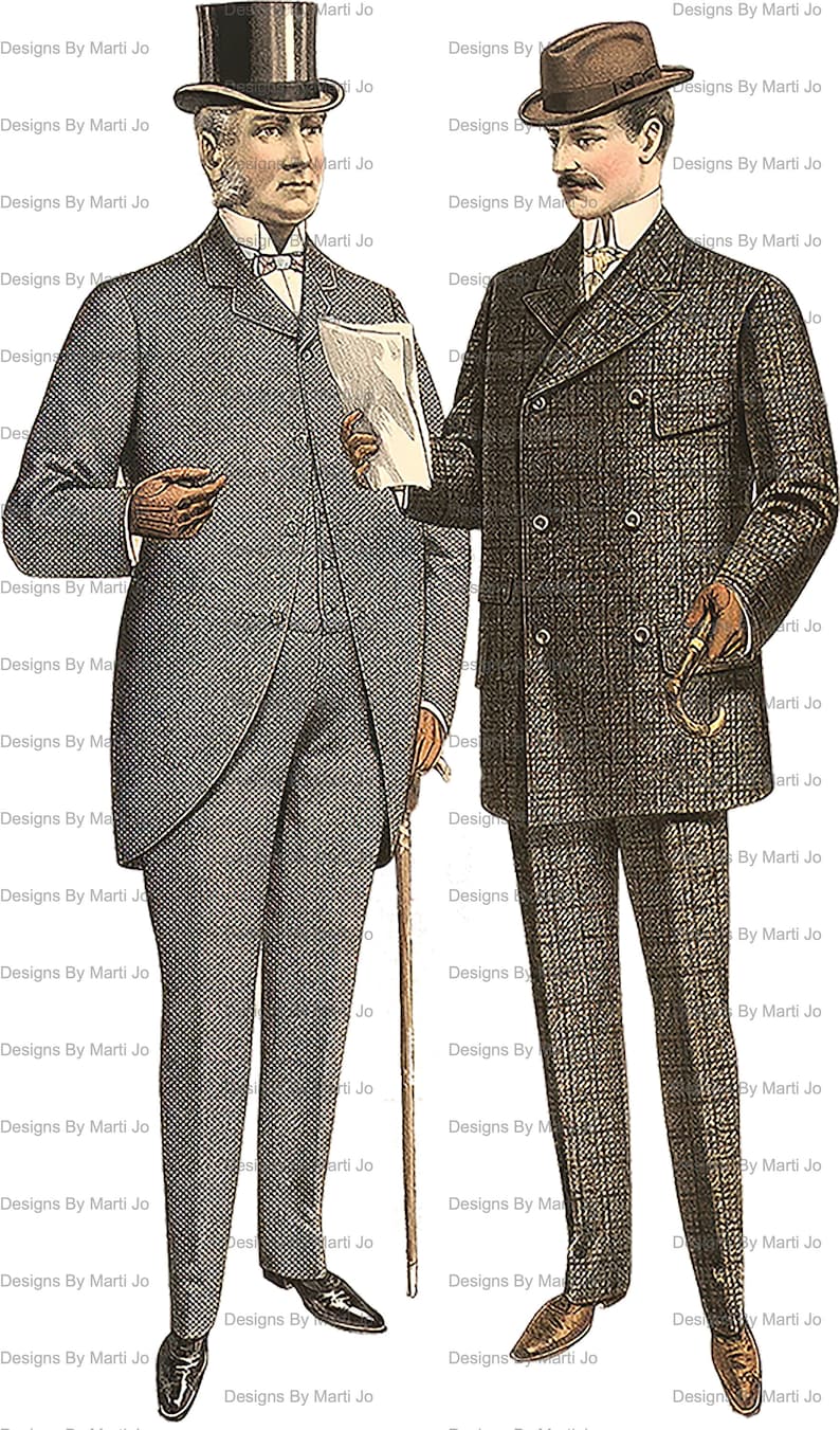 Vintage 1898 Fussy Cut Gentleman Fashion Images 30 Victorian Men's ...