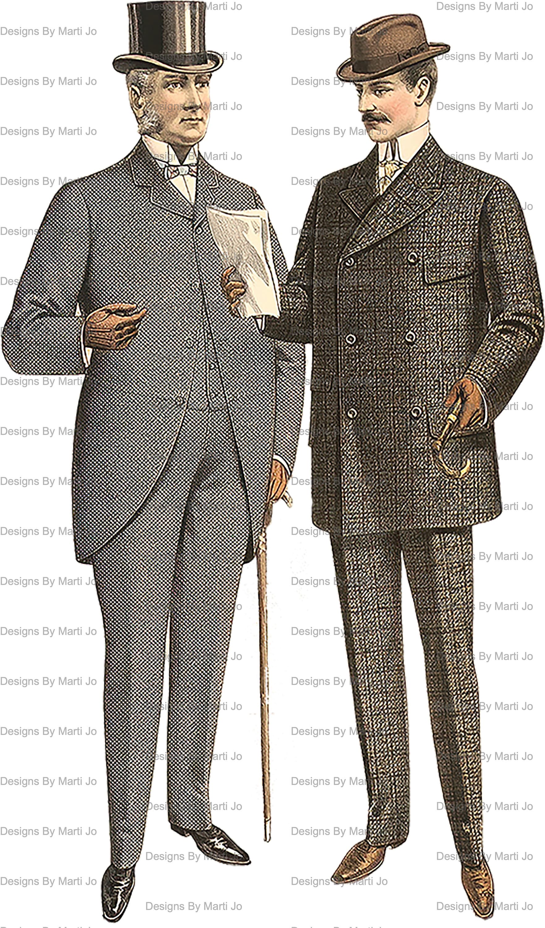 Vintage 1898 Fussy Cut Gentleman Fashion Images 30 Printable - Etsy