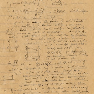 Vintage French Math Notes Overlays | 10 Mathematics Formulas Junk ...