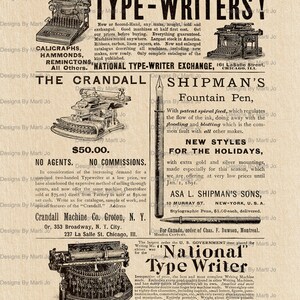 Vintage Typewriter Ads Overlays | 10 Vintage Advertisements Transparent ...