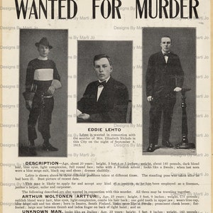 Vintage Wanted for Murder Posters | True Crime Ephemera | 50 Printable ...