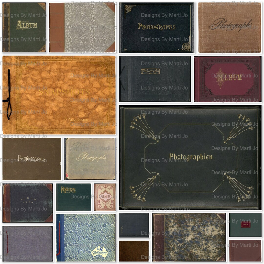 20 Vintage Printable Photograph Album Cover JPG Pages Vintage Junk ...