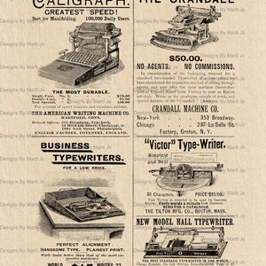 Vintage Typewriter Ads Overlays | 10 Vintage Advertisements Transparent ...