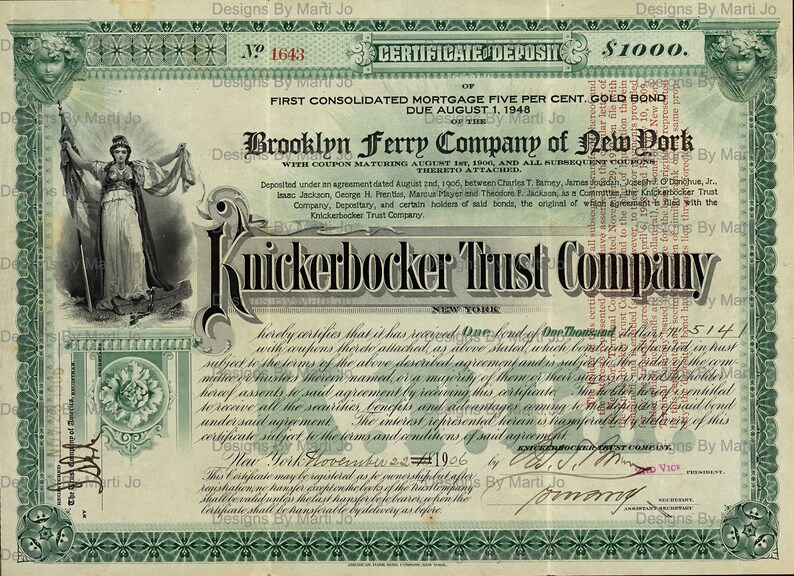 Vintage Stock Certificates Set 1 | Vintage Stock Market Certificate ...