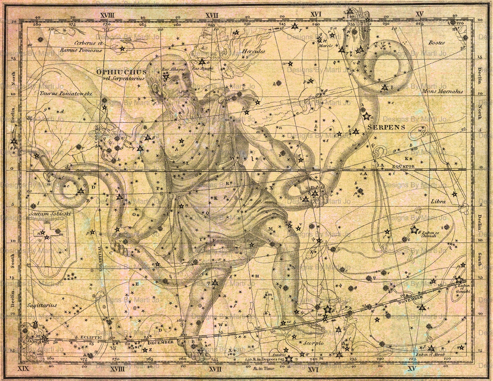 Vintage Astronomy Constellation Map Overlay Set 10 Antique - Etsy