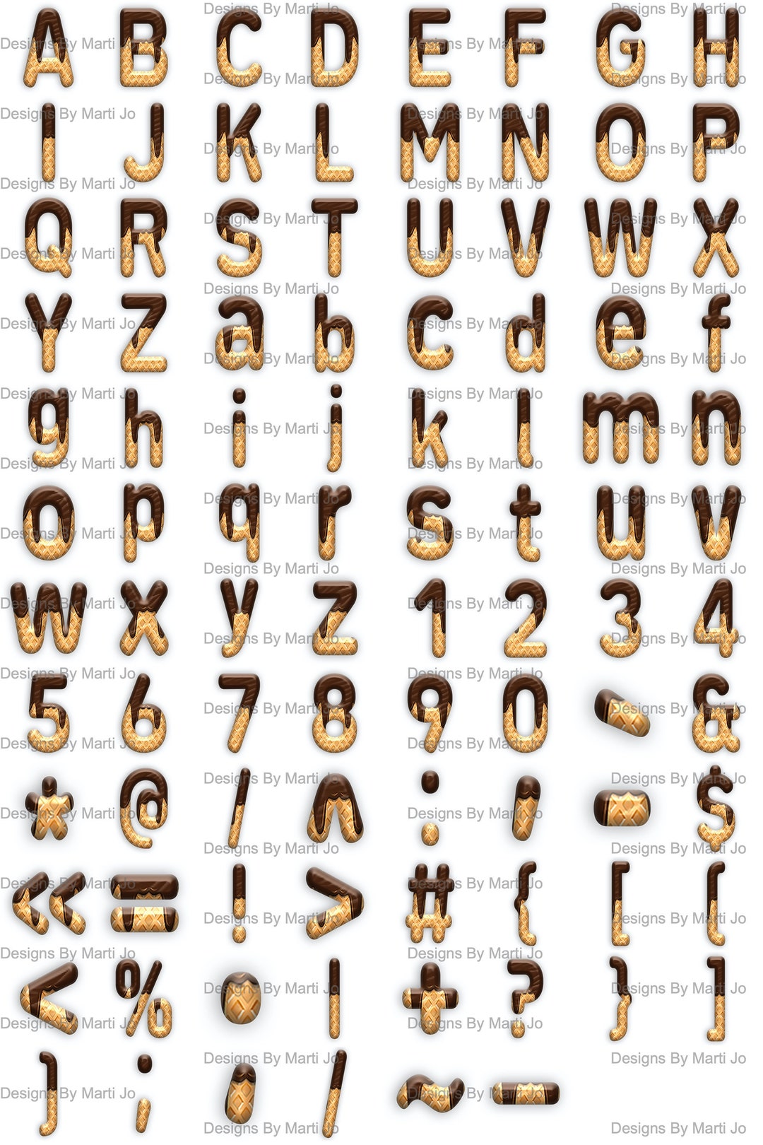 Chocolate Covered Cookie Alphabet Letters Digital Clipart | Printable ...
