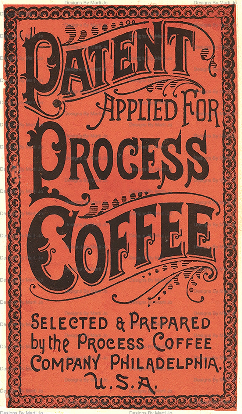 Vintage Tea Labels | Vintage Coffee Label Set 1 | 35 Antique Food ...