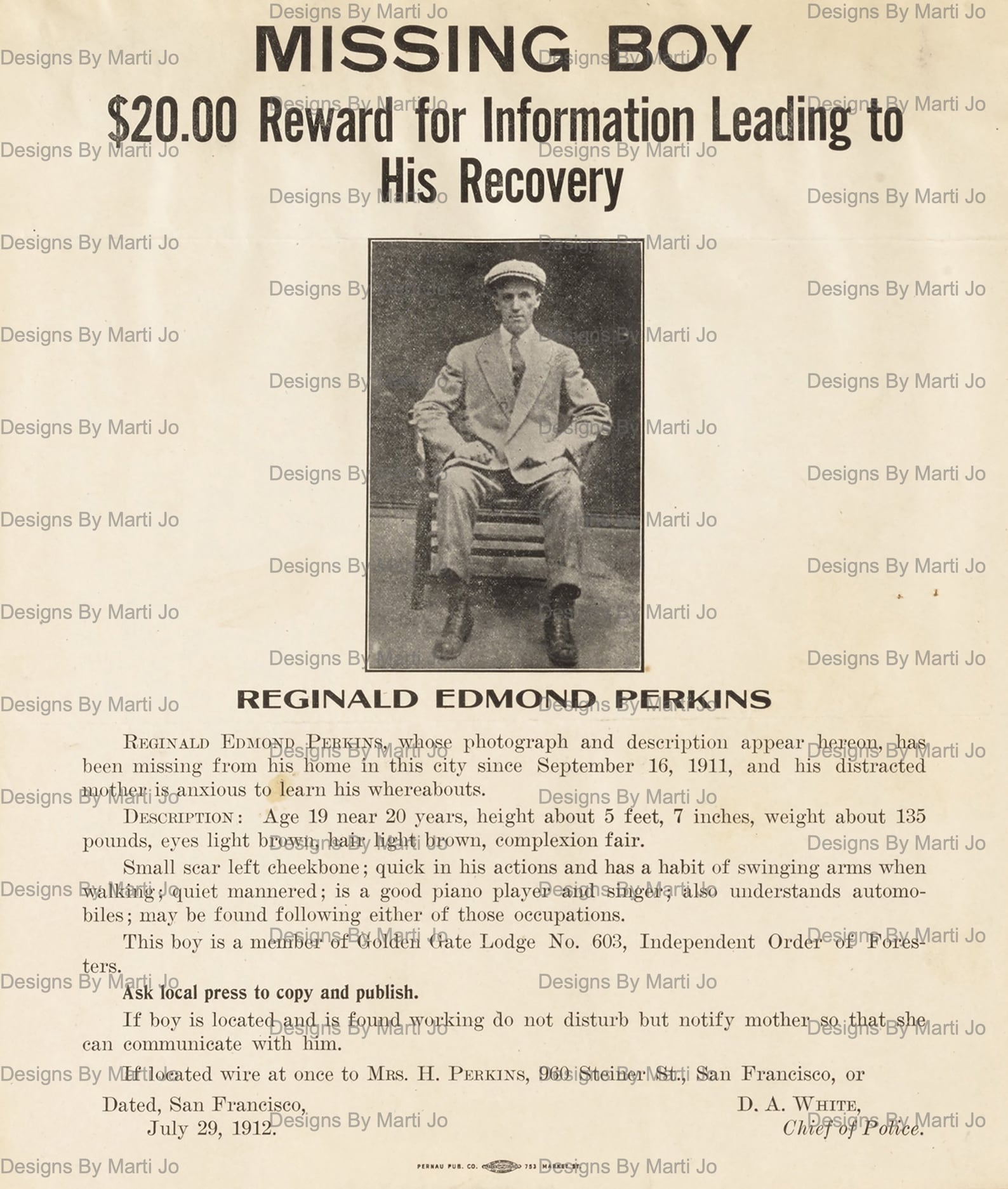 Vintage Missing Person Reward Posters | 50 Printable Jpgs | True Crime ...