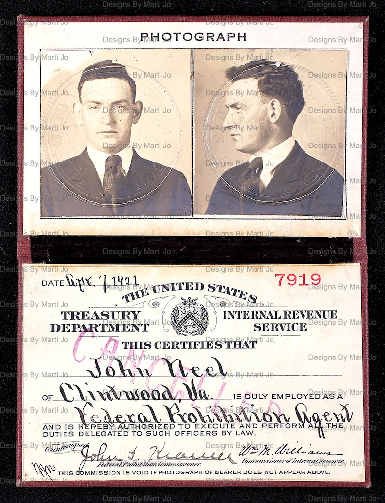 Vintage Federal Agent Identity Cards | 50 Printable Government Photo ID ...