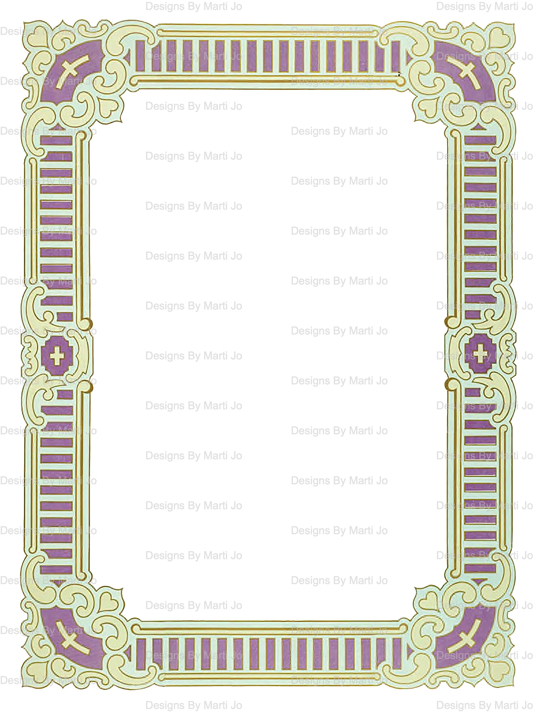 Rare Colored Vintage Digital Frames and Borders | 20 Vintage Border PNG ...