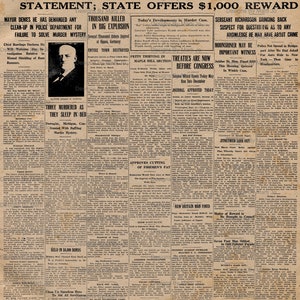 Vintage Newspaper Murder Front Page Overlay Junk Journal Kit | 15 ...