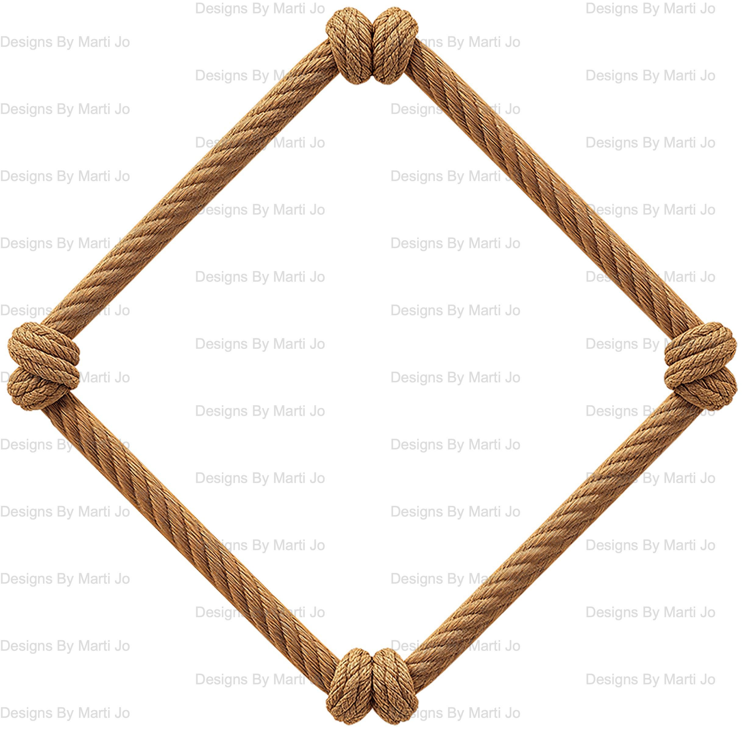 Western Rope Frame Clipart PNG – 25 Transparent 6-inch Frames and 5×5 ...