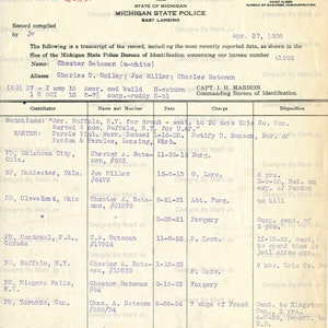 Vintage 1930's Criminal Police Report Sheets | 45 Criminal Rap Sheets ...