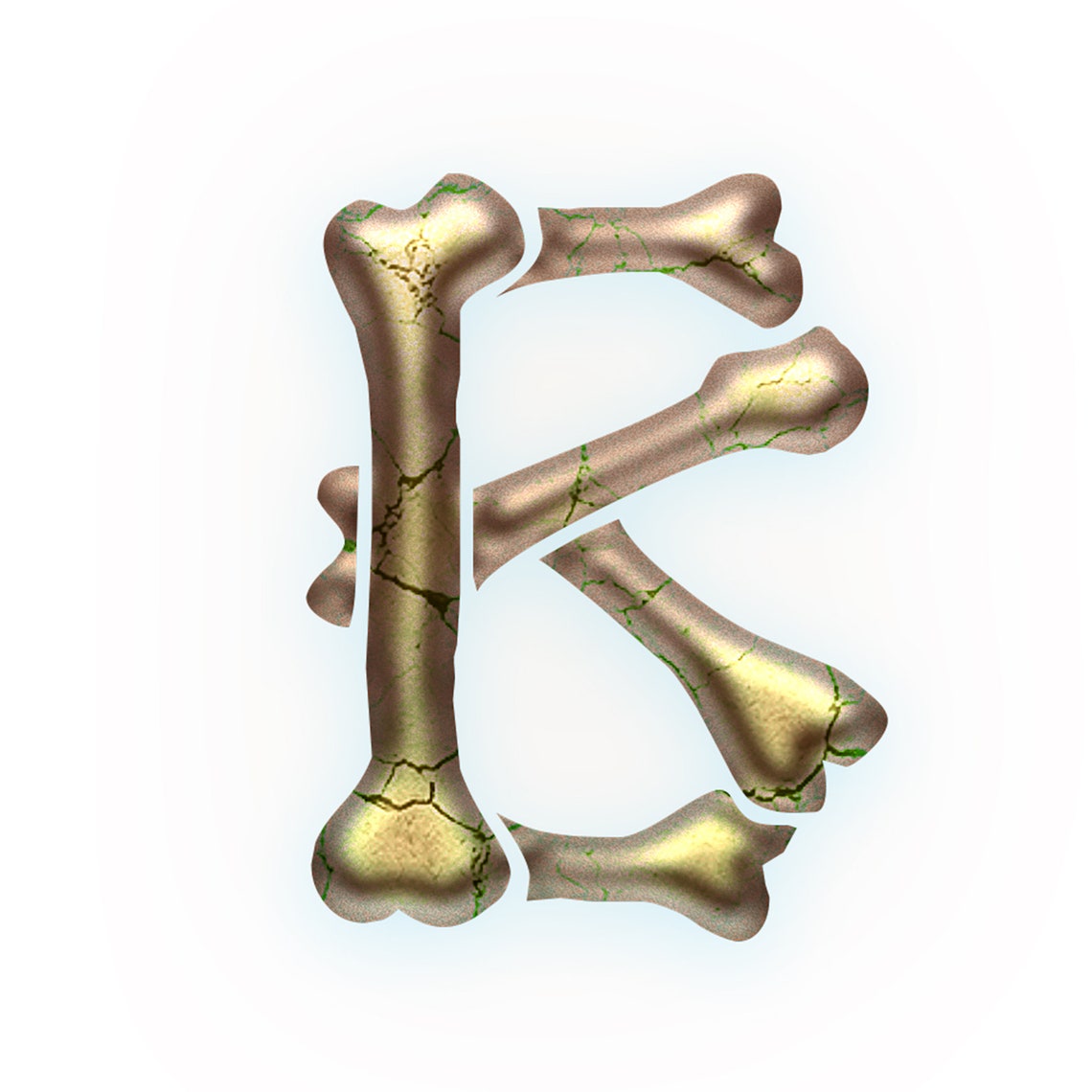 Bone Shaped Letters Digital Clipart | Printable Bone Alphabet | Instant ...